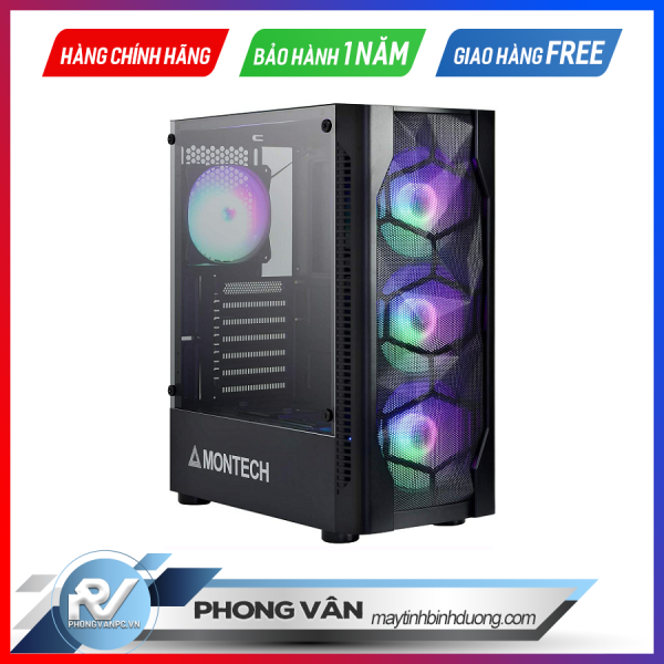 Vỏ Case Montech X1 Black (sẵn 4 quạt RGB)