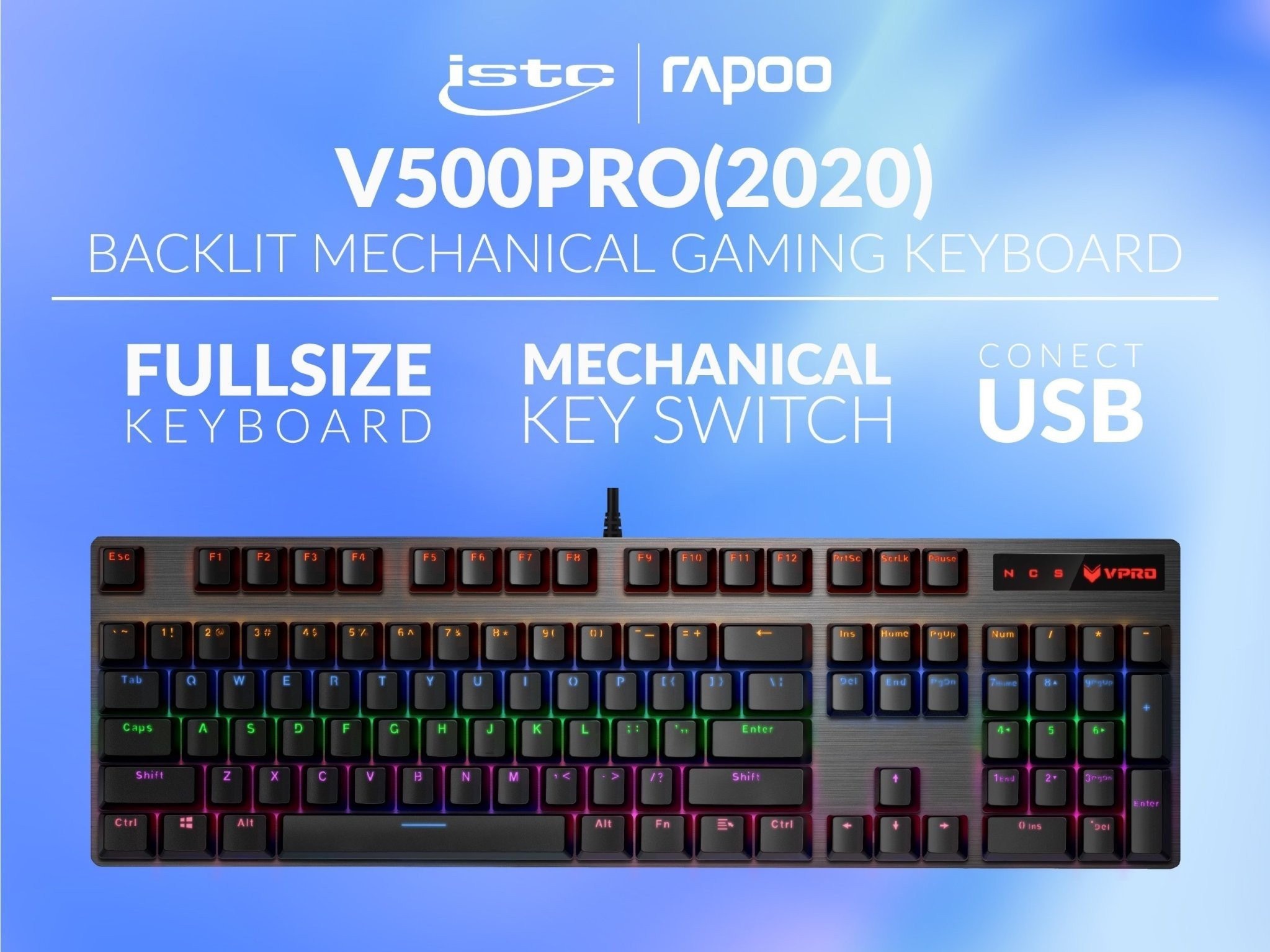 Bàn phím cơ Rapoo V500 Pro Black (2020) - Brown sw