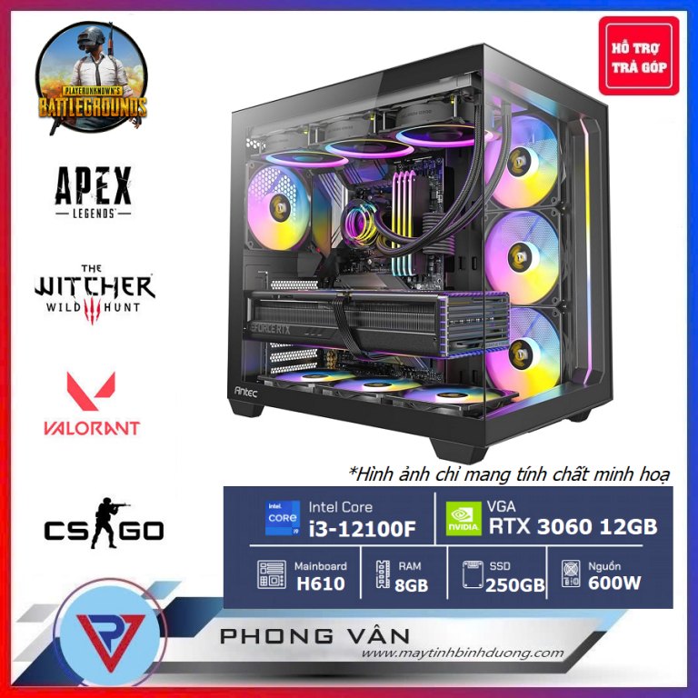 PC PV Intel i3-12100F/ VGA RTX 3060 12GB